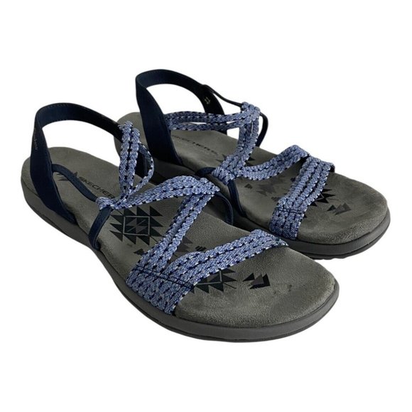 Skechers | Shoes | Skechers Womens Slip On Sandals Memory Foam Leather ...